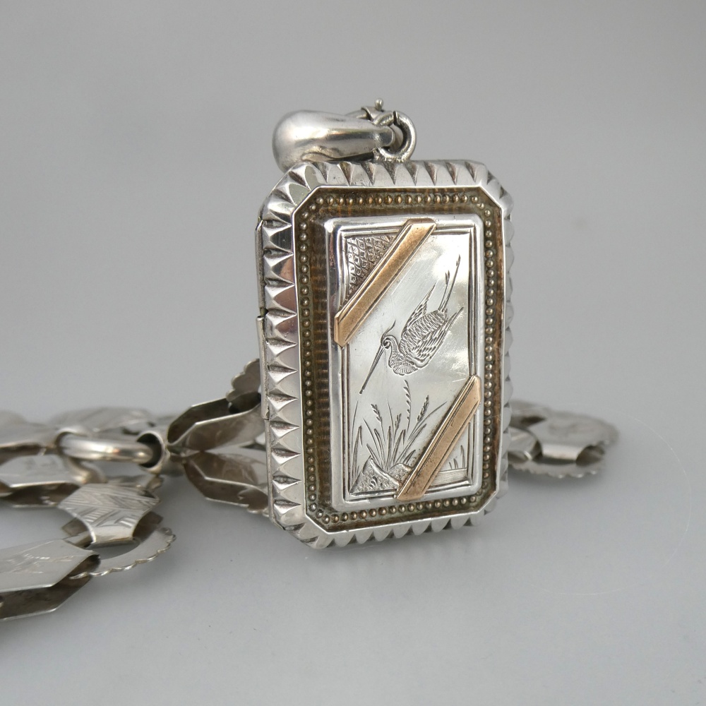 Beryl Lane - Antique Victorian Sterling Silver Bird Engraved Book Chain ...